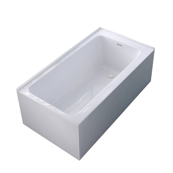 Agua Canada | BAKI-R-II Square Alcove Bathtub 60" x 32" - Right Drain