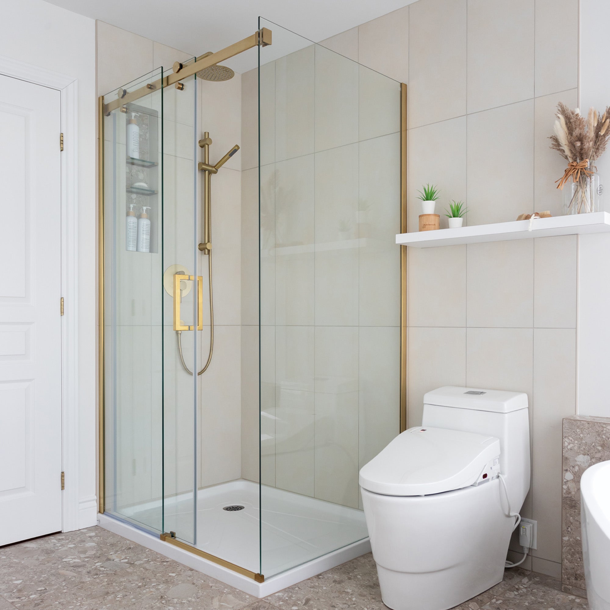 Agua Canada | Cld-60gd-iii Porte de douche 60" en or brossé