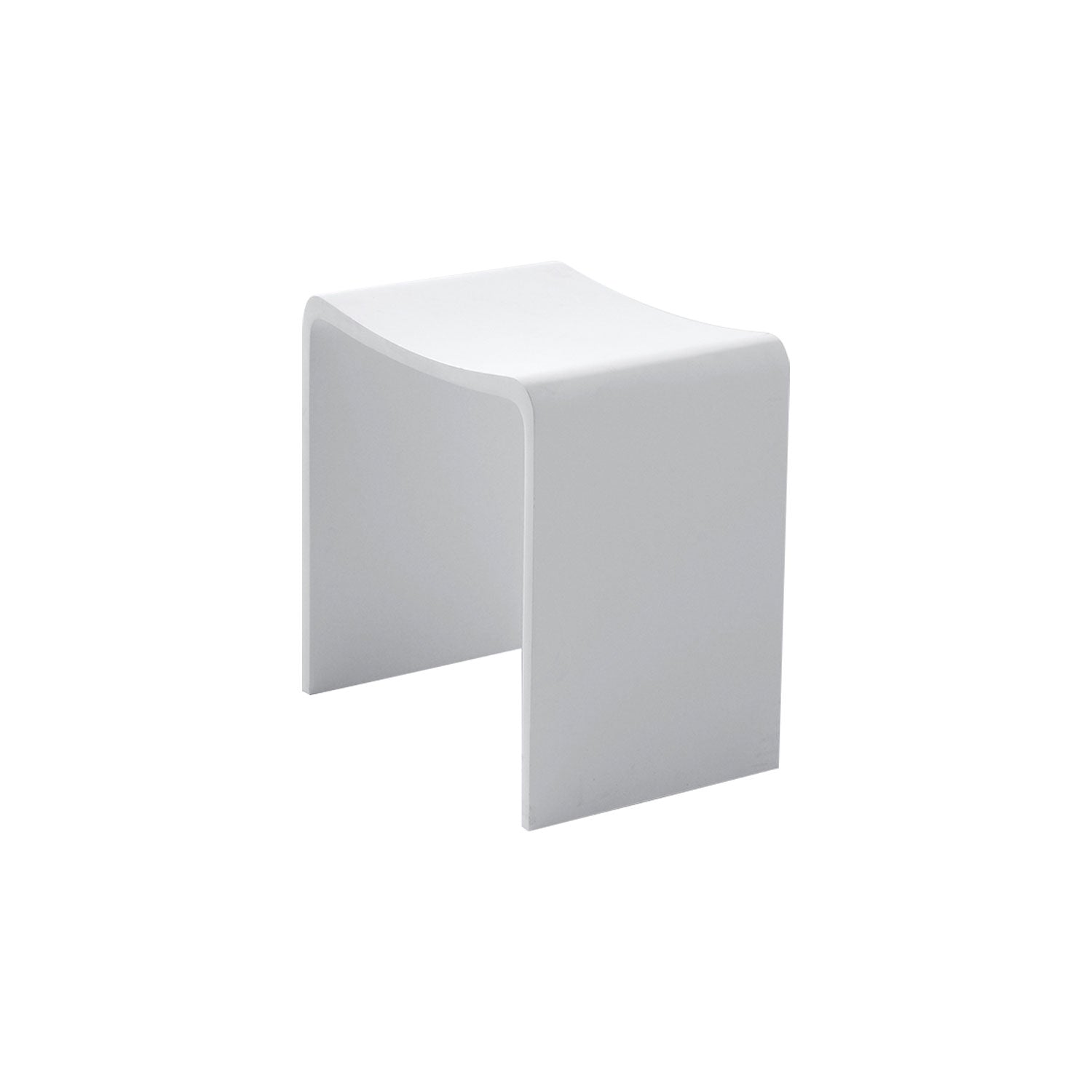 Matte White Solid Surface Shower Bench | Bathroom Seating Solutions ...