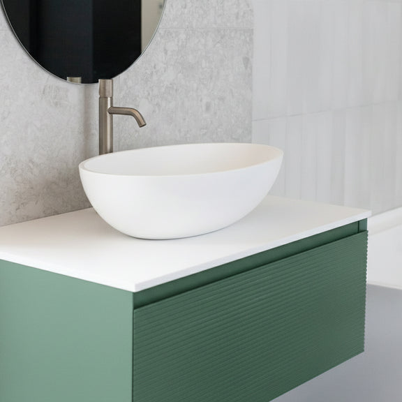 Agua Canada | Foho 14’’X24’’X6'' Oval Solid Surface Vessel Sink