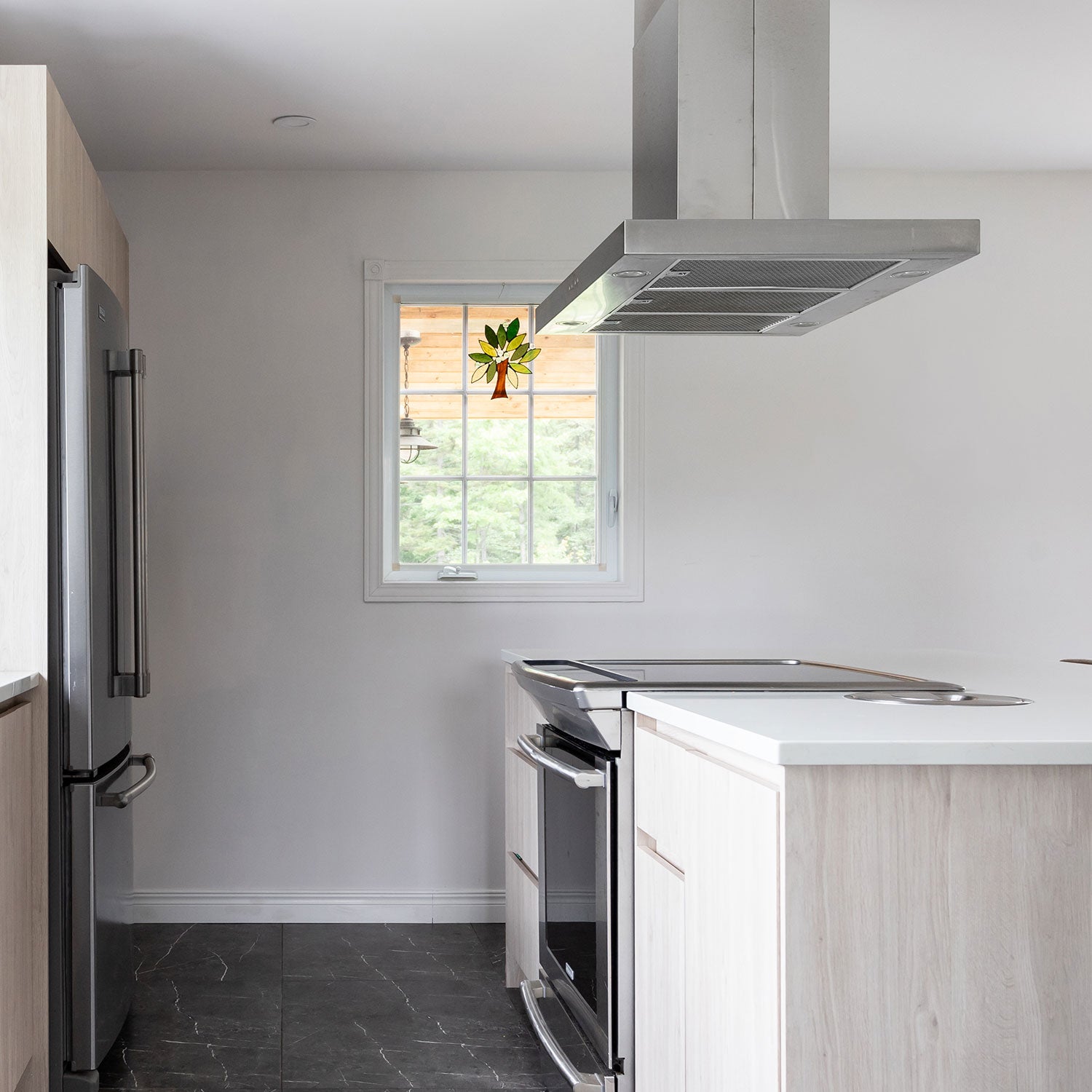 Stainless Steel Island Square Range Hood 500Cfm – Agua Canada