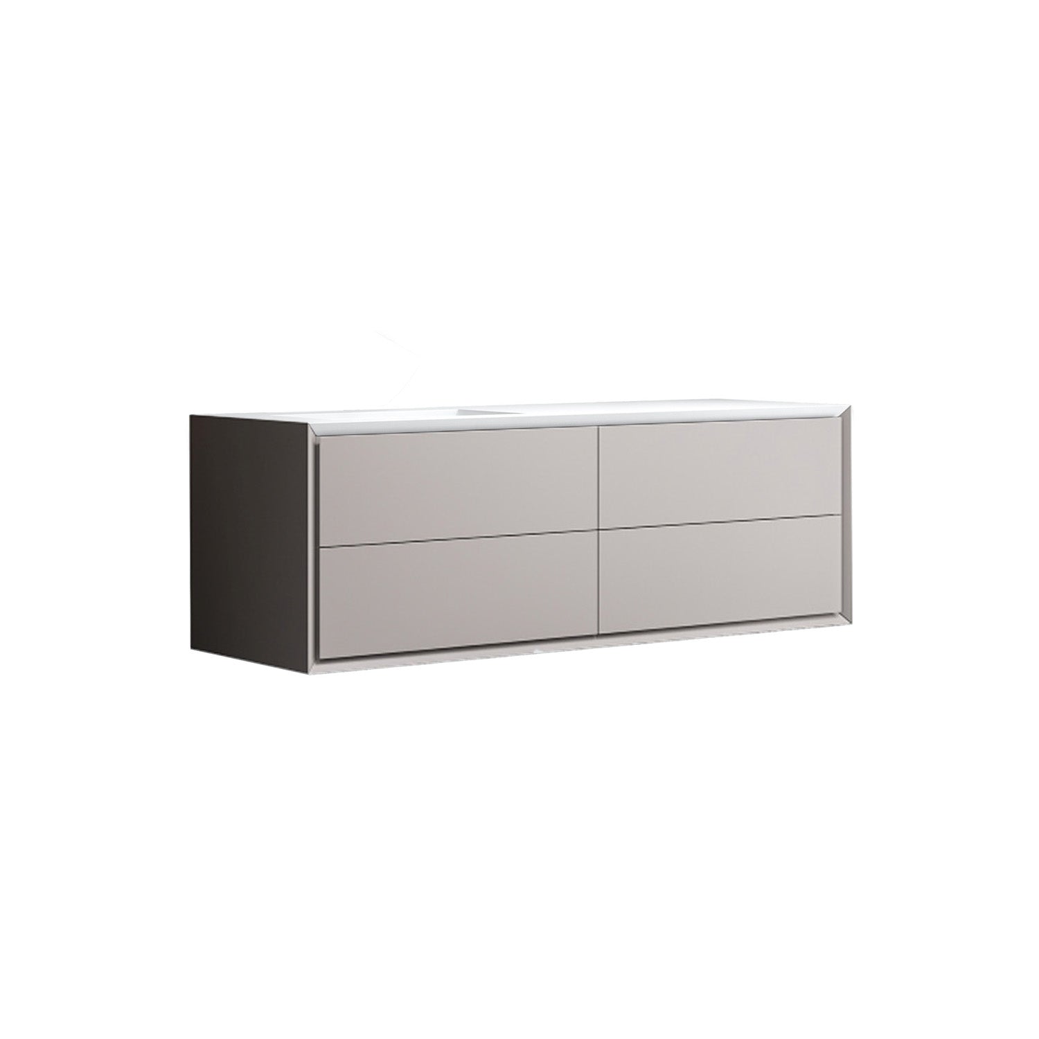 Agua Canada | Ilanka-w104 60'' Suspended Vanity 4 Drawers Matte Gray