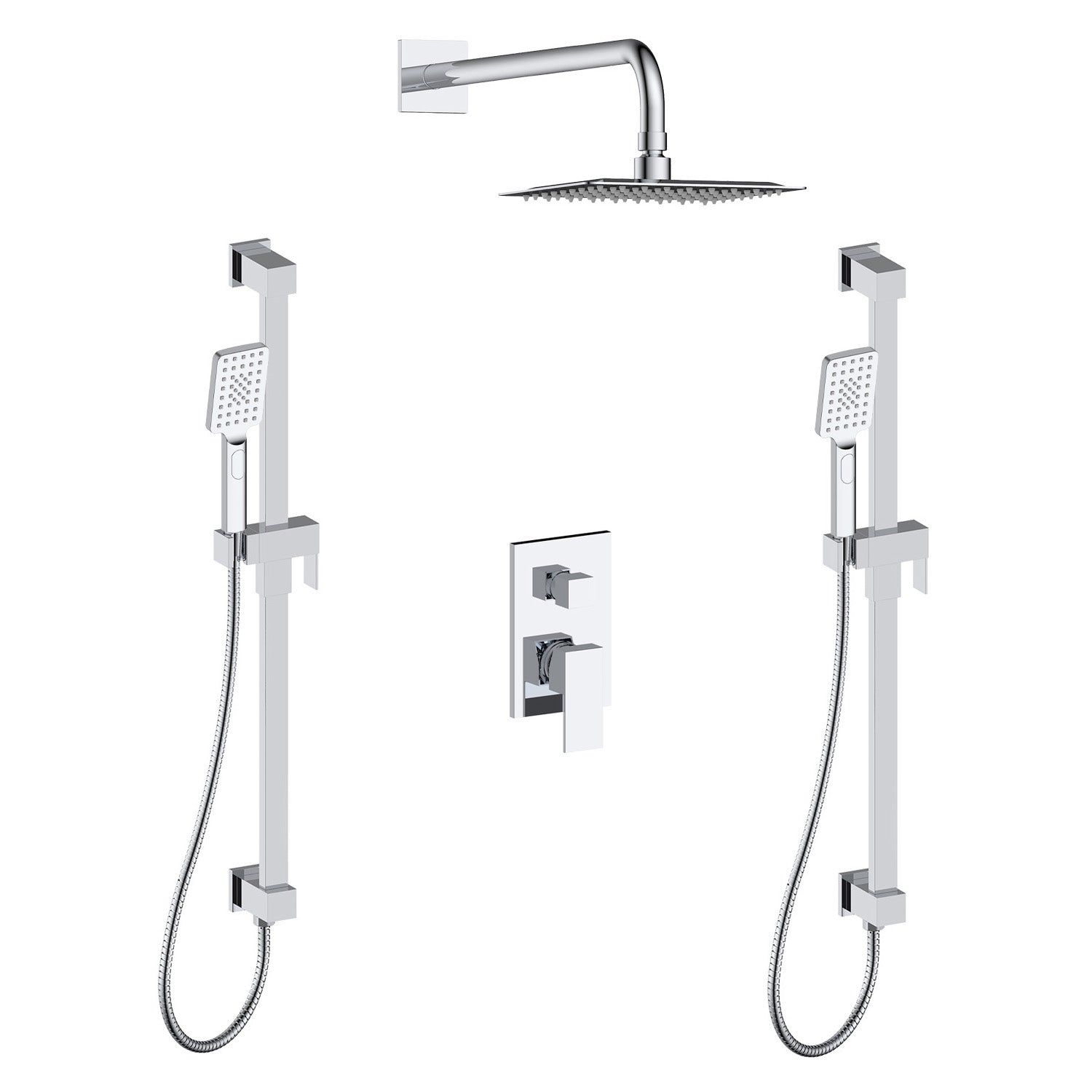 Agua Canada | Valentin Shower Set with Two Hand Showers on Rail ...