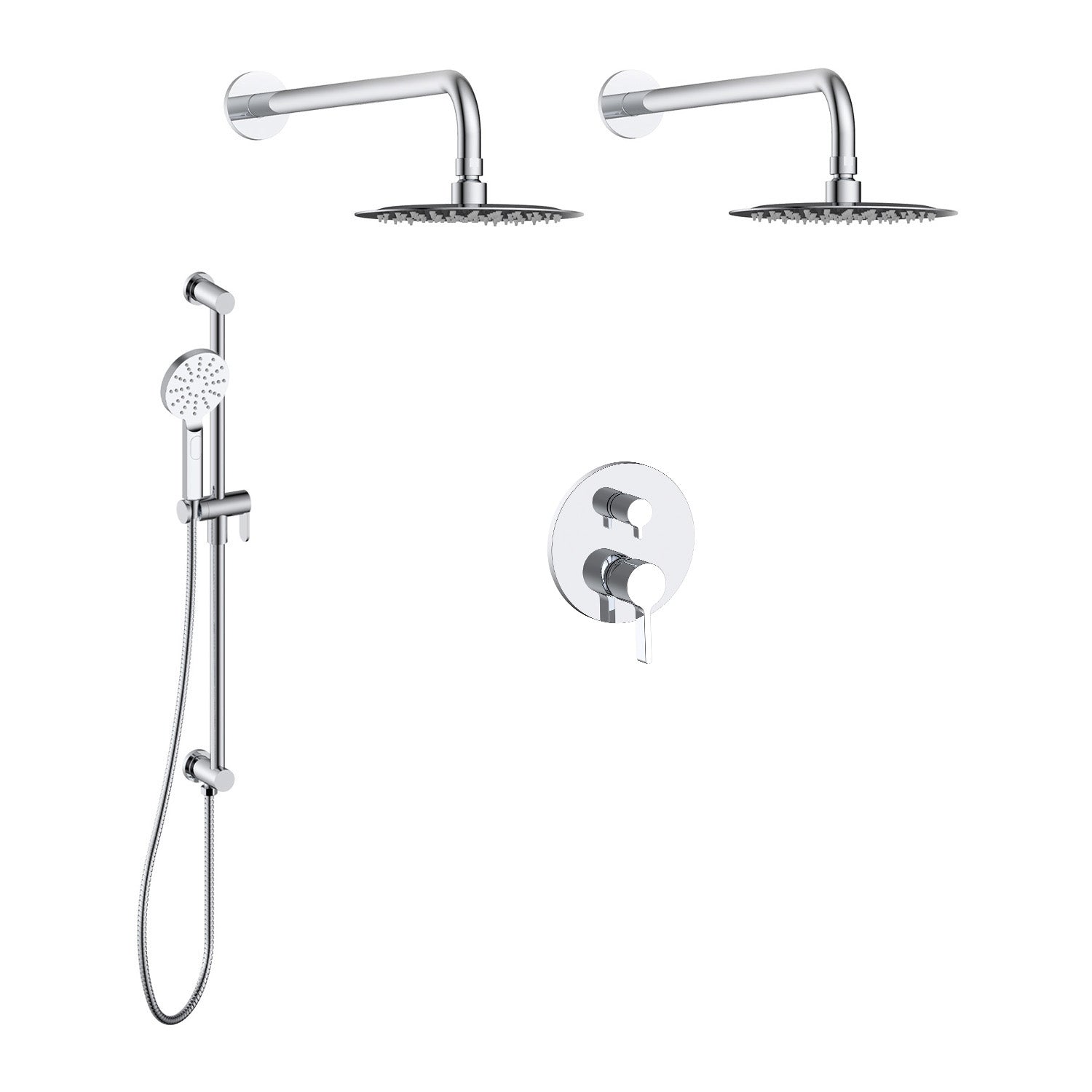 Agua Canada | Valeska Shower set with two rain shower heads and a hand ...