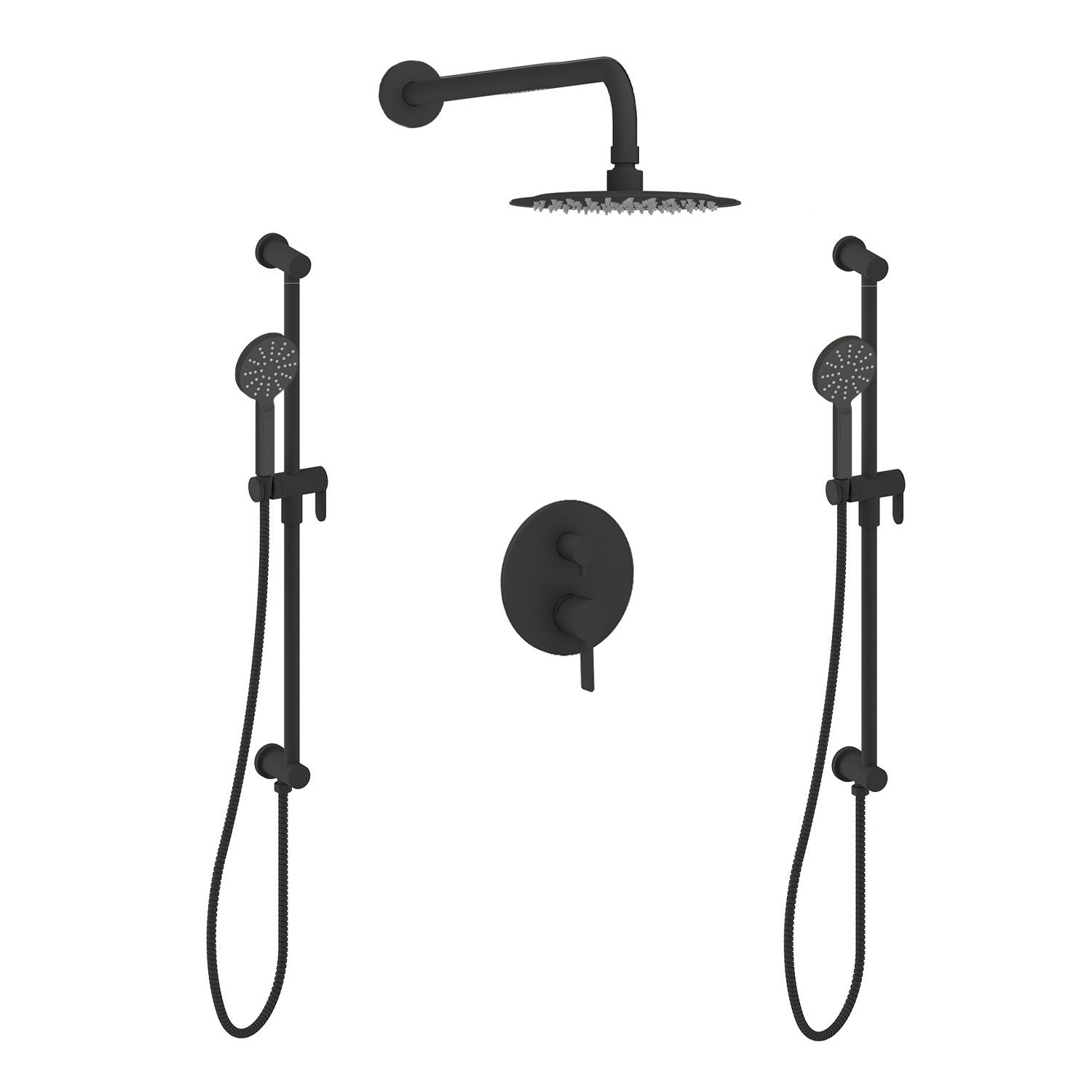 Agua Canada | Veronila-bk Shower set with two hand showers on rail with ...