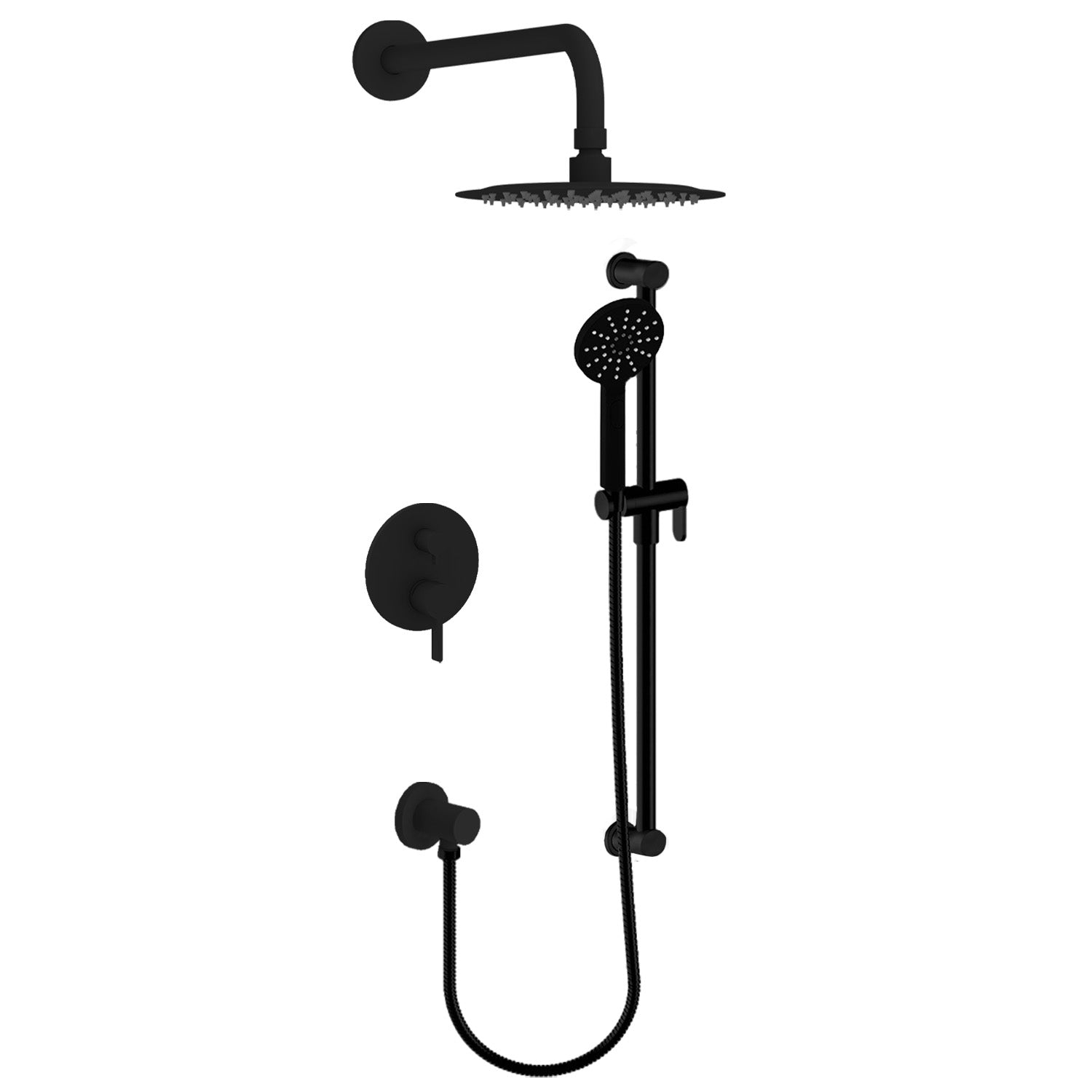 Agua Canada | Vienna-iii-bk Round Shower Kit with Shower Head, Hand ...
