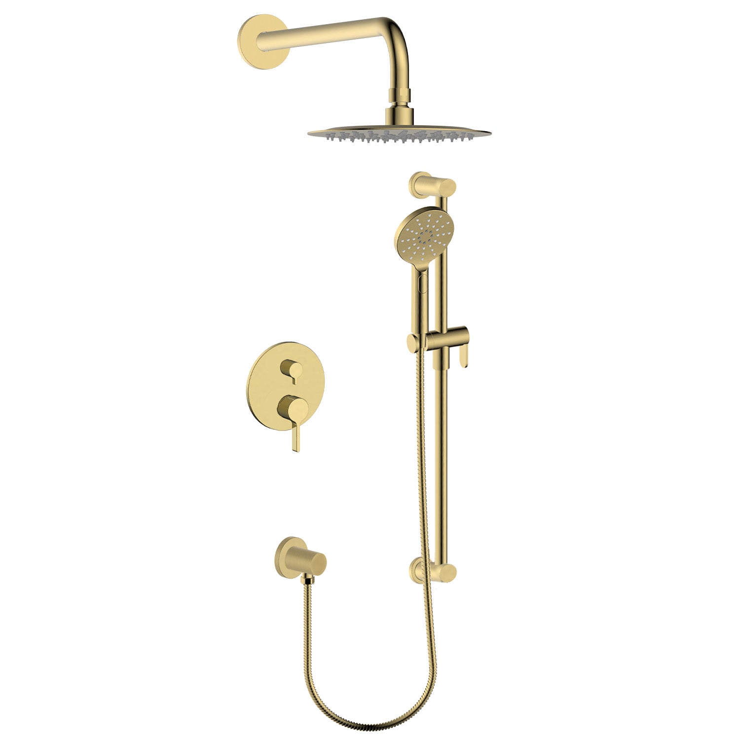 Agua Canada | Vienna-iii-gd Round Shower Kit With Shower Head, Hand ...