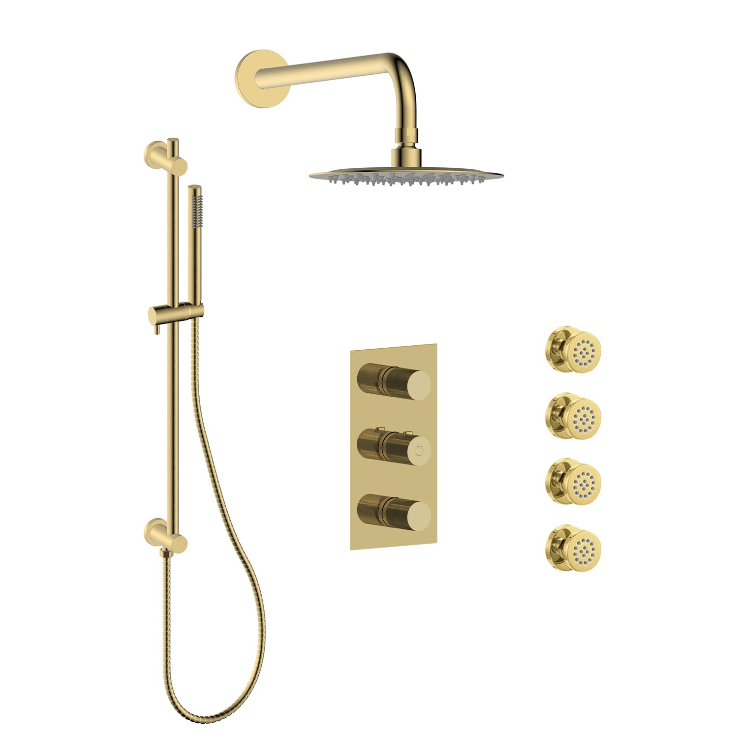Agua Canada | Vindao-II-GD Shower Set With Hand Shower on a Rail With ...