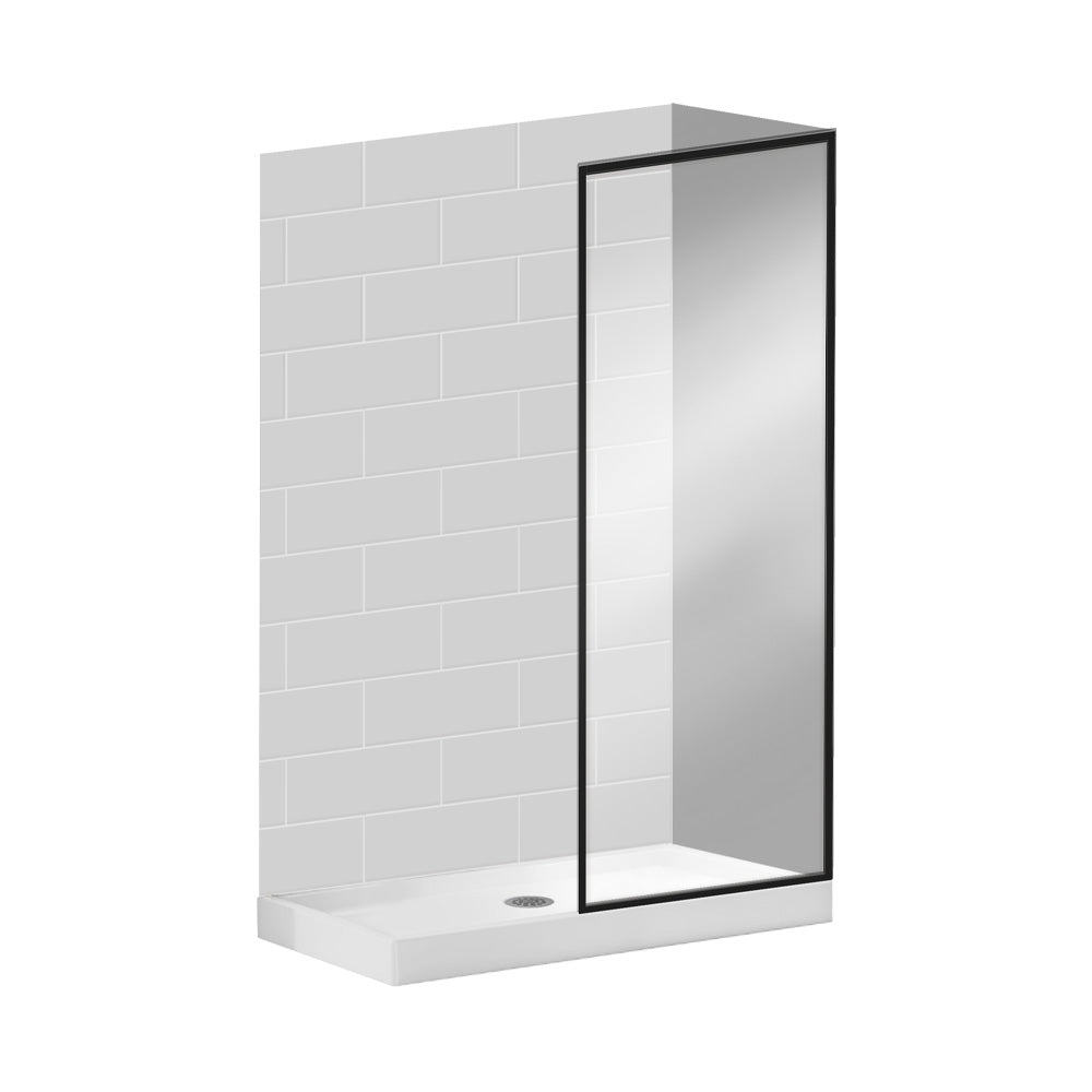MATTE BLACK FIXED SHOWER PANEL 36''x 79'' – Agua Canada